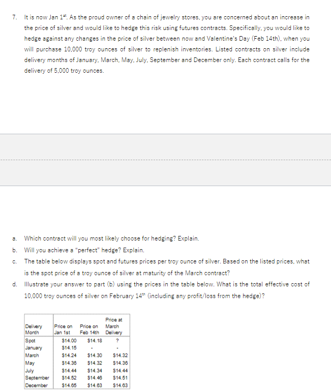 Solved 7. It is now Jan 12: . As the proud owner of a chain | Chegg.com