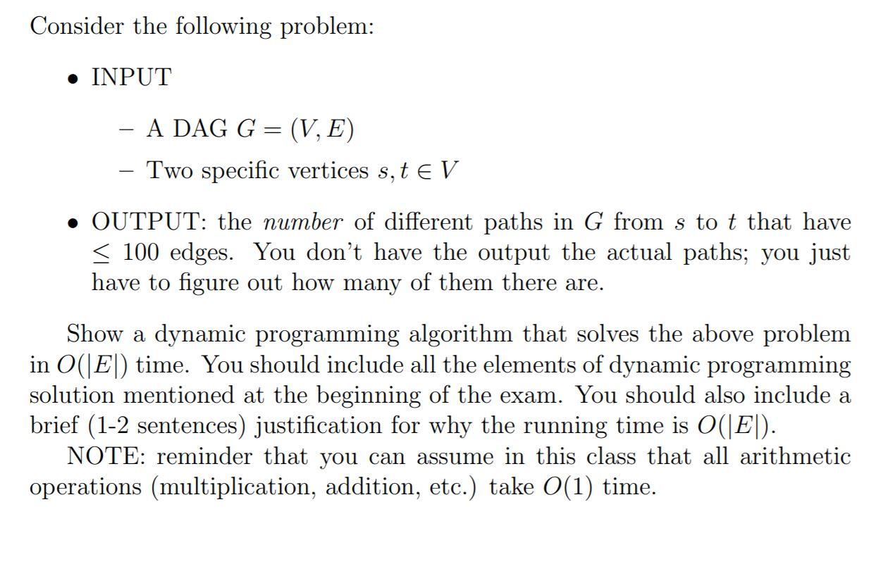 Solved Dynamic Programming Problems In particular, your | Chegg.com