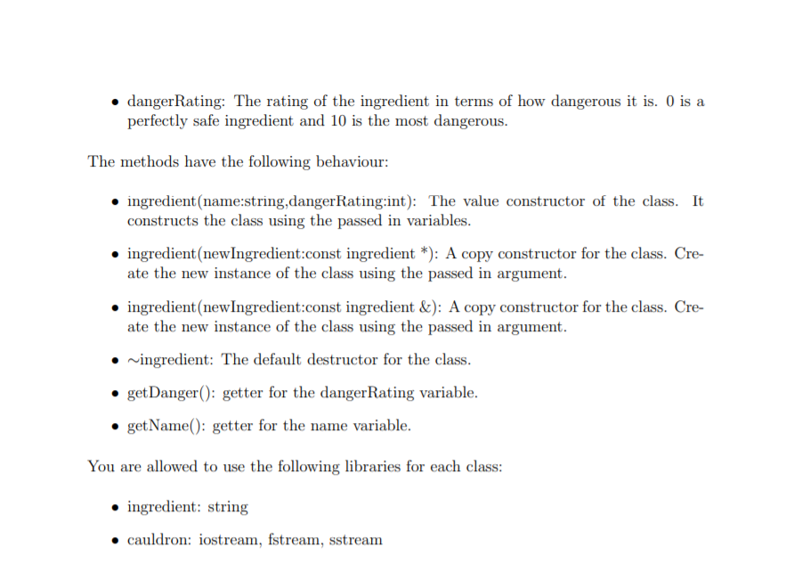 Solved In this task you are going to implement a class | Chegg.com
