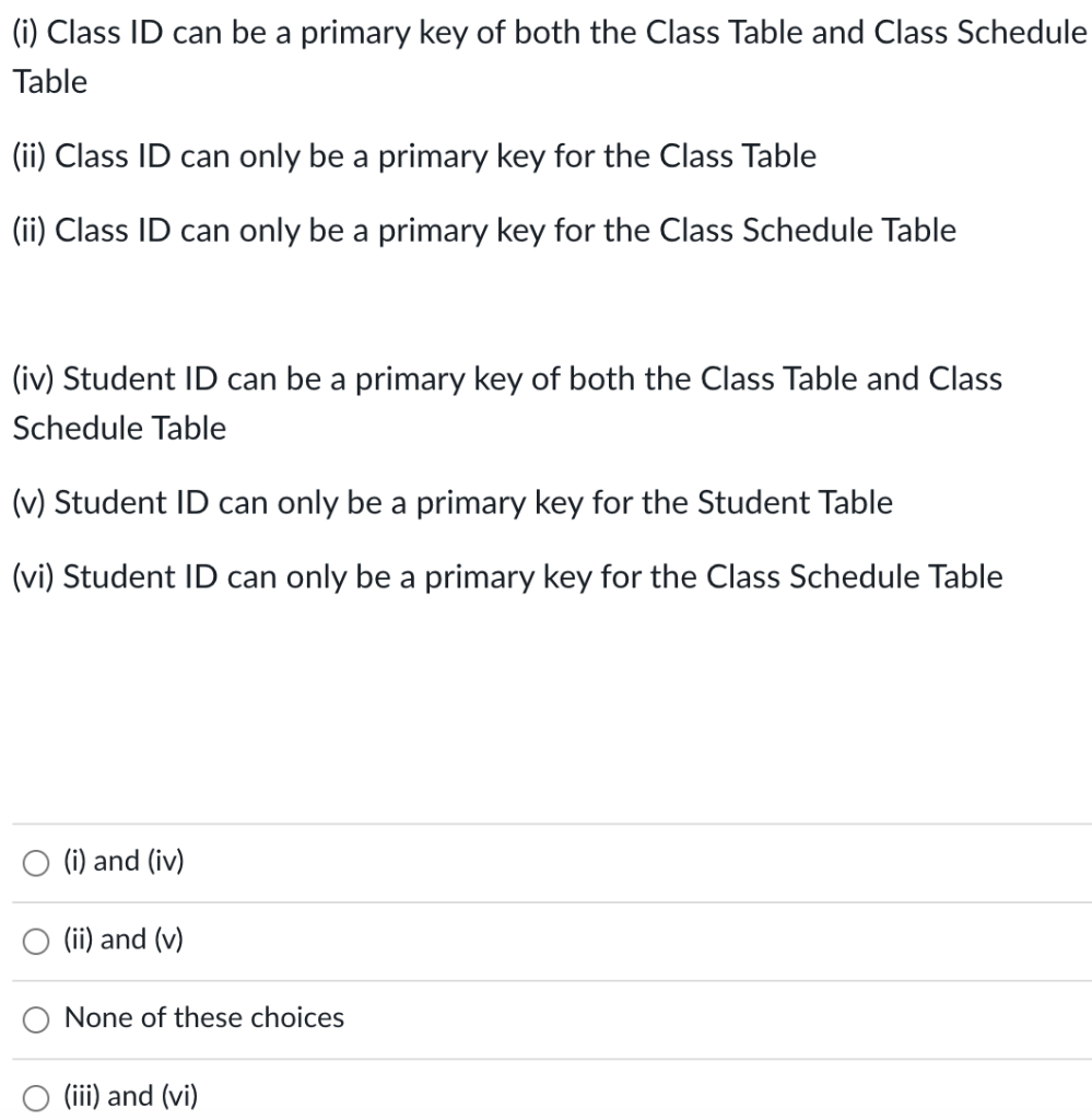 Solved Evaluating the following tables in a database, | Chegg.com