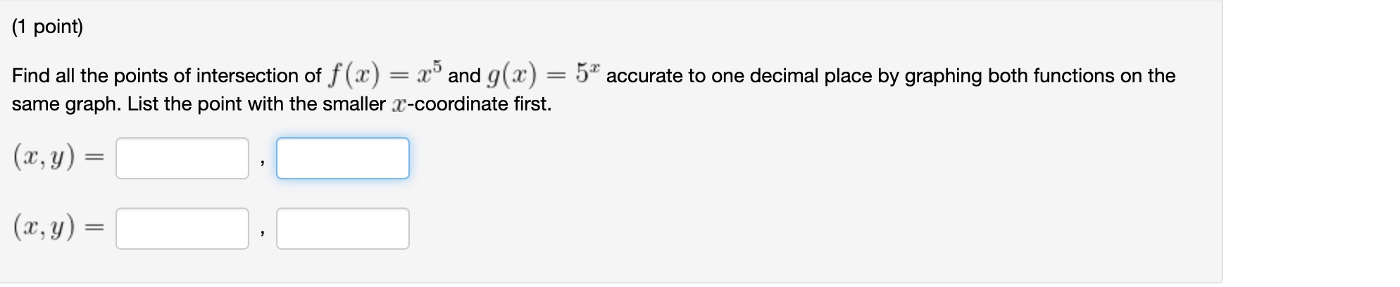 Solved Find all the points of intersection of f(x)=x5 and | Chegg.com