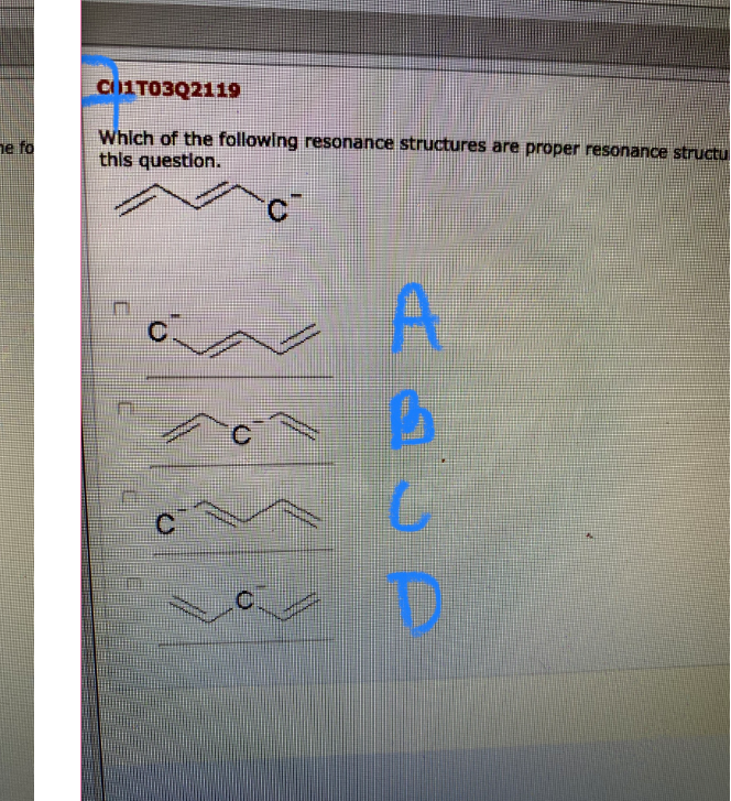 Solved which of the following resonance structures are | Chegg.com