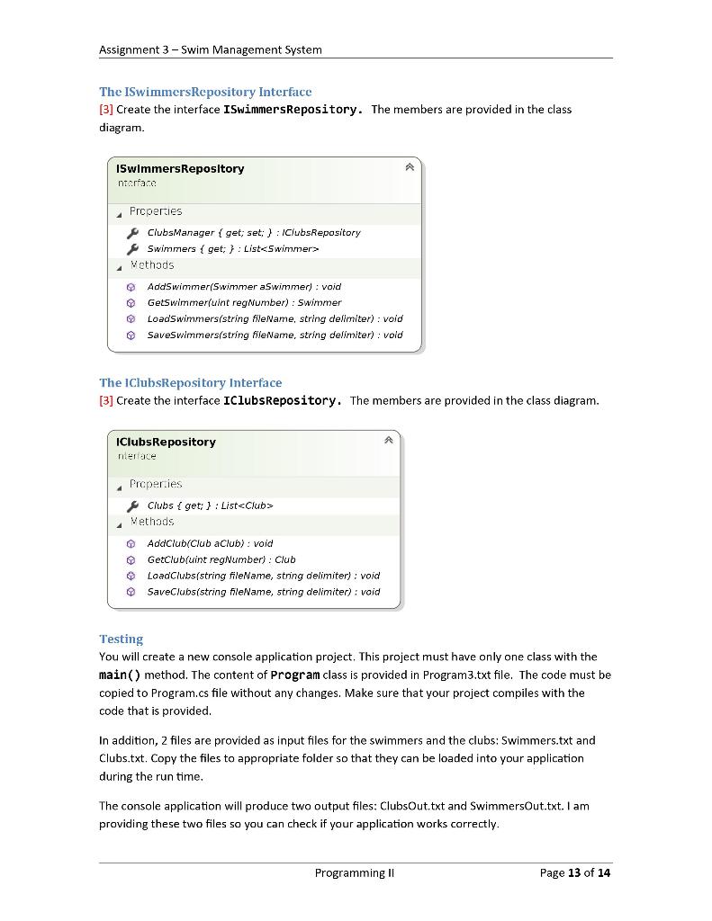 Programming II Assignment 3 Once you are done with | Chegg.com