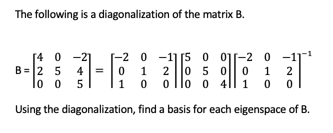 Solved 10 0 411 1 The following is a diagonalization of the | Chegg.com