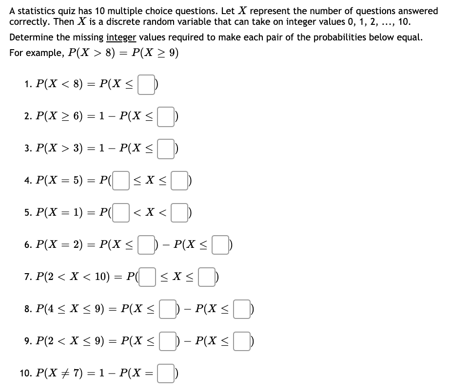Solved A statistics quiz has 10 multiple choice questions. | Chegg.com