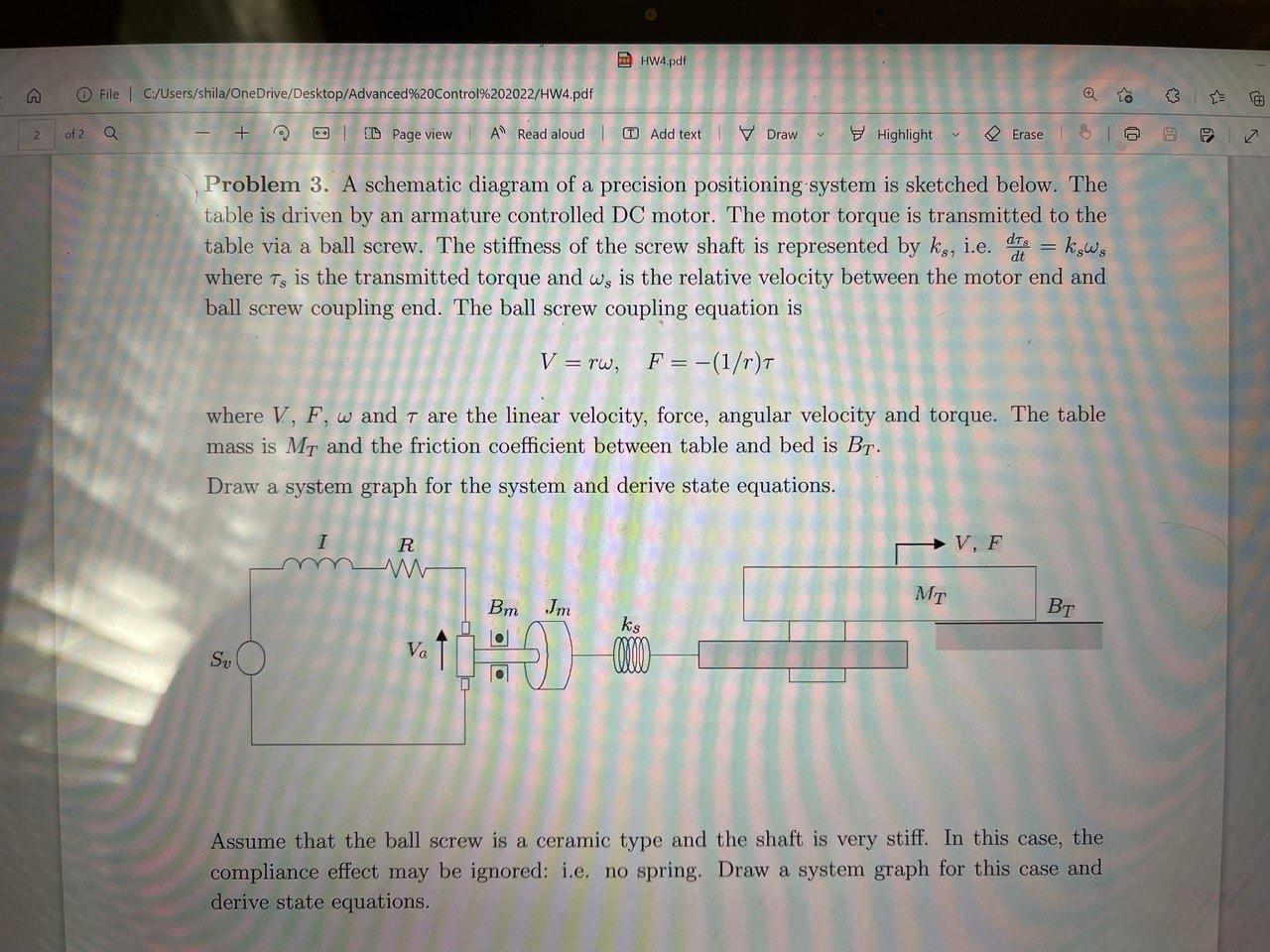 Solved Problem 3. A schematic diagram of a precision | Chegg.com
