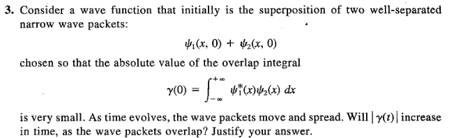 Solved 3. Consider a wave function that initially is the | Chegg.com
