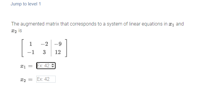 Solved Jump to level 1The augmented matrix that corresponds | Chegg.com