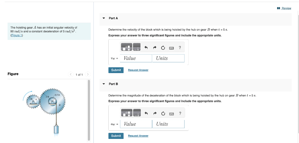 Solved The hoisting gear A has an initial angular velocity | Chegg.com