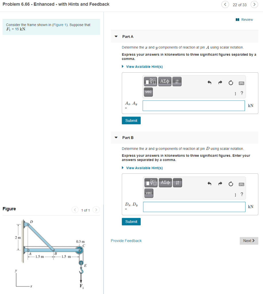 Solved Problem 6.66 - Enhanced with Hints and Feedback 22 of | Chegg.com