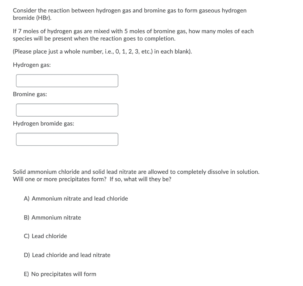Solved Consider the reaction between hydrogen gas and | Chegg.com