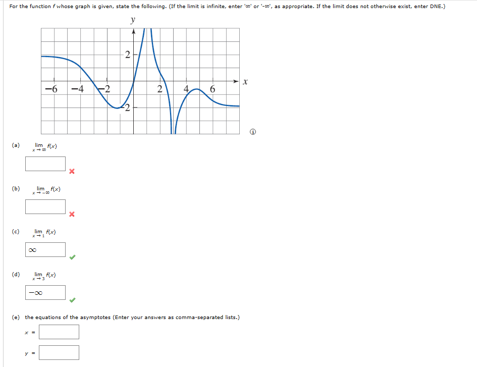Solved limx→−∞f(x) limx→1f(x) limx→3f(x) | Chegg.com