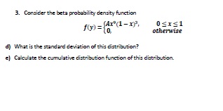 Solved Concider the beta probability density | Chegg.com
