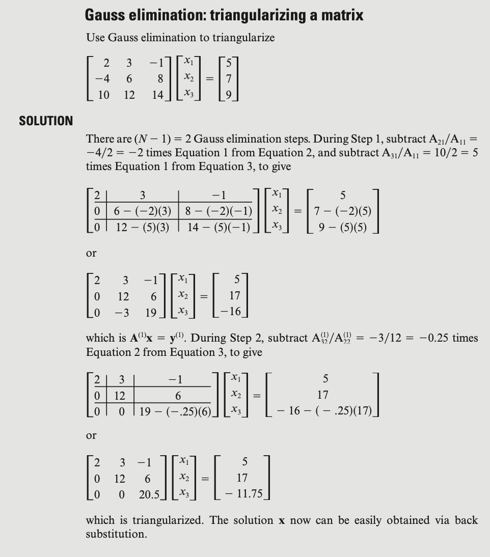 Solved Gauss elimination: triangularizing a matrix Use Gauss | Chegg.com