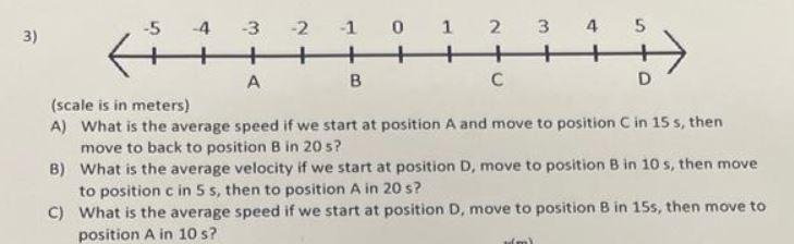 Solved (scale is in meters) A) What is the average speed if | Chegg.com