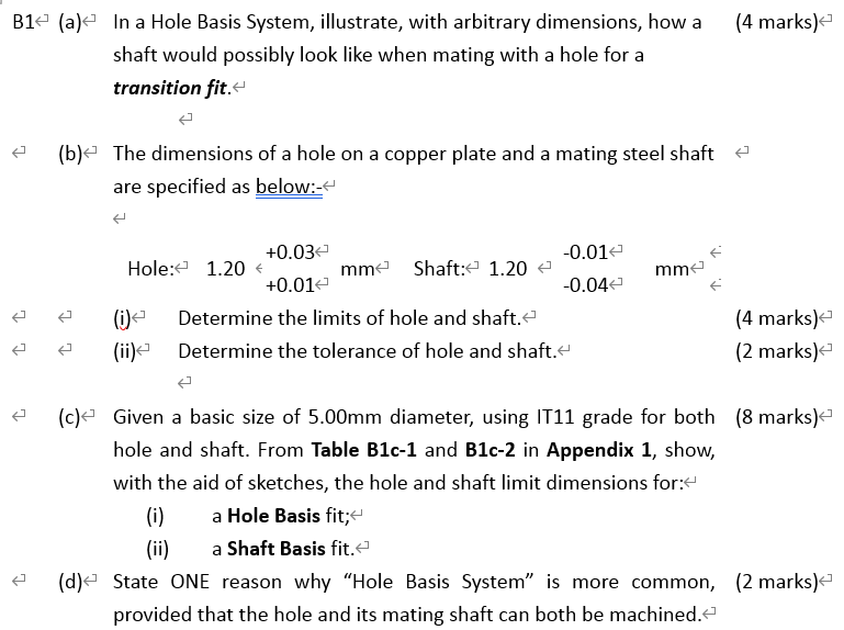 Solved (4 marks) B12 (a) In a Hole Basis System, illustrate, | Chegg.com