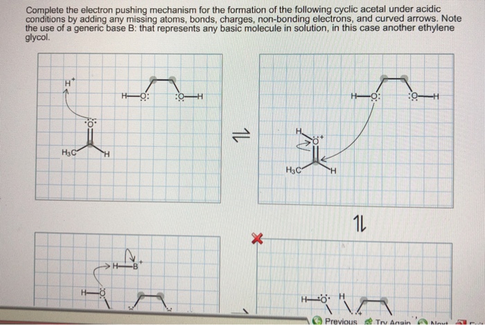 Solved Complete the electron pushing mechanism for the | Chegg.com