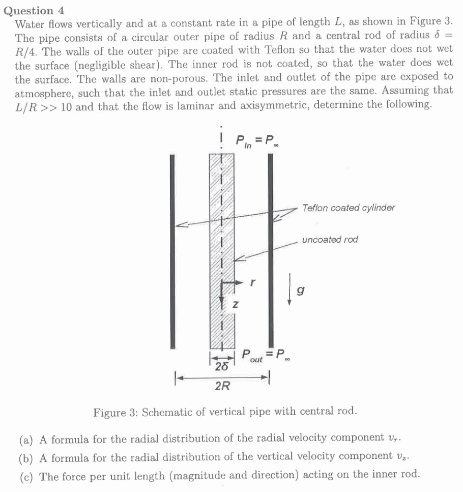 Solved Question 4 ﻿Water flows vertically and at a constant | Chegg.com