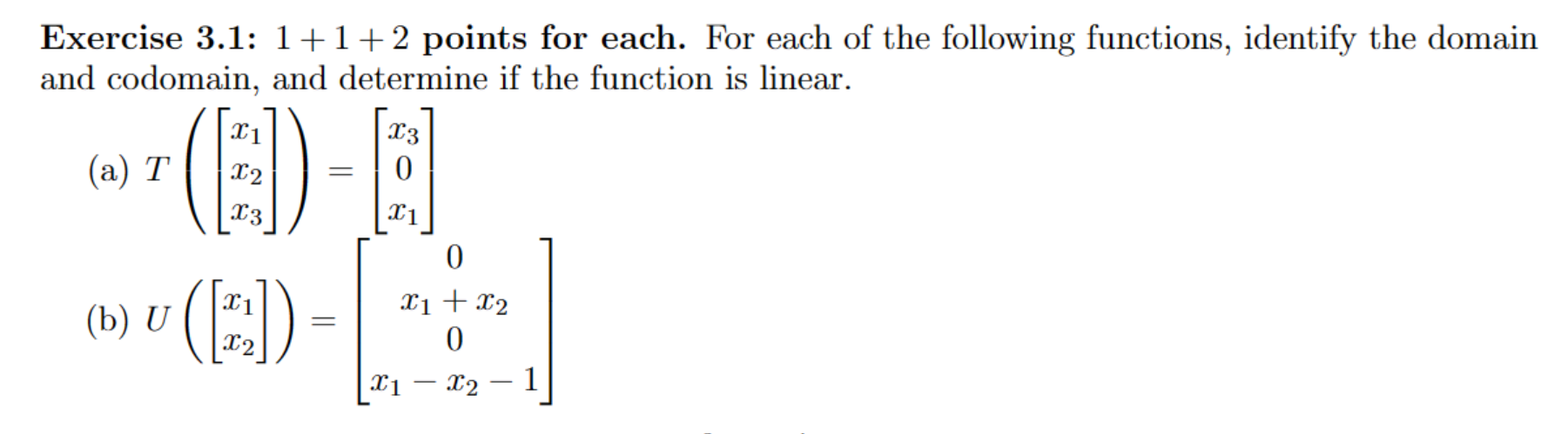 Solved Exercise 3.1: 1+1+2 points for each. For each of the | Chegg.com