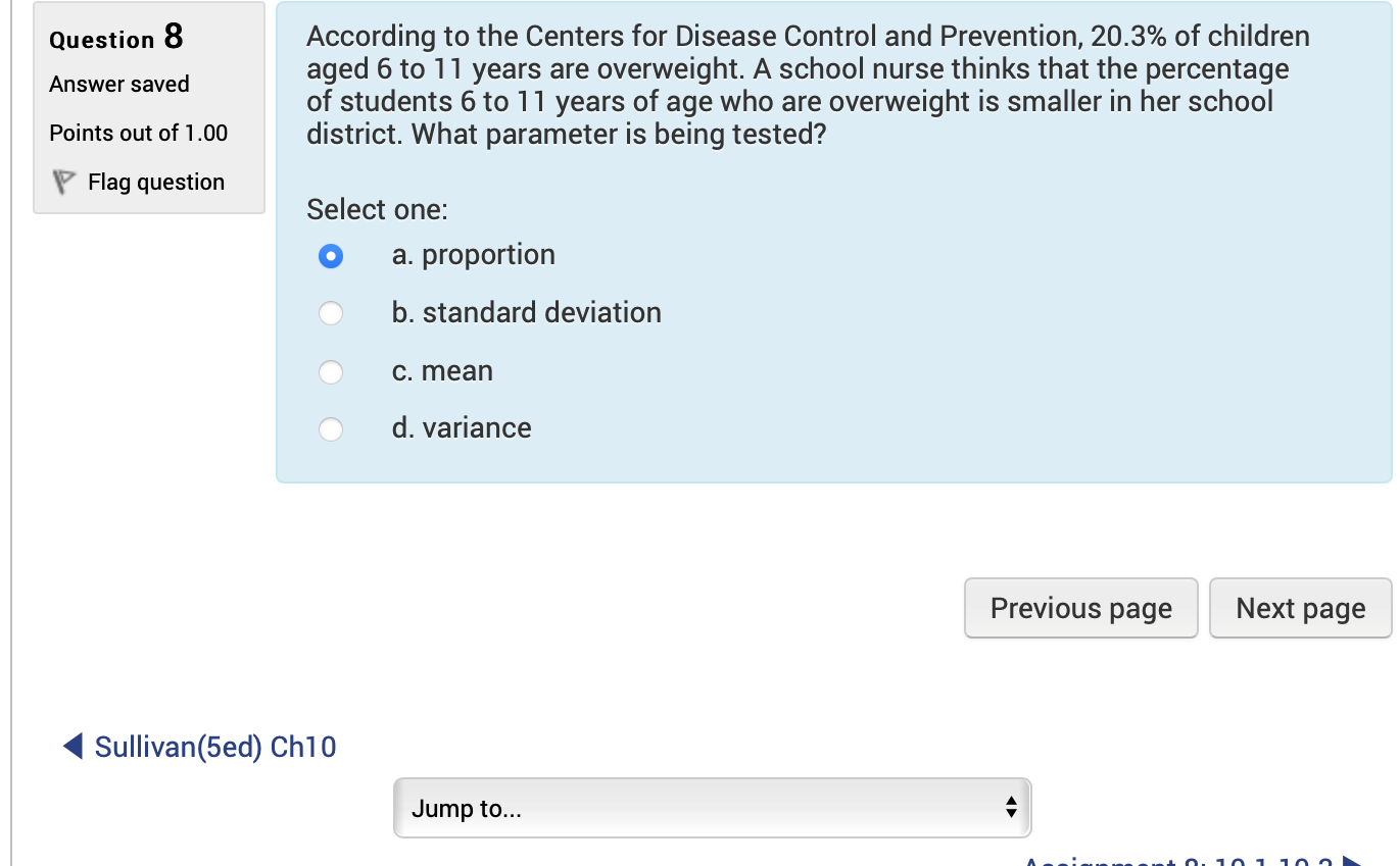 Solved Question 8 Answer saved According to the Centers for | Chegg.com