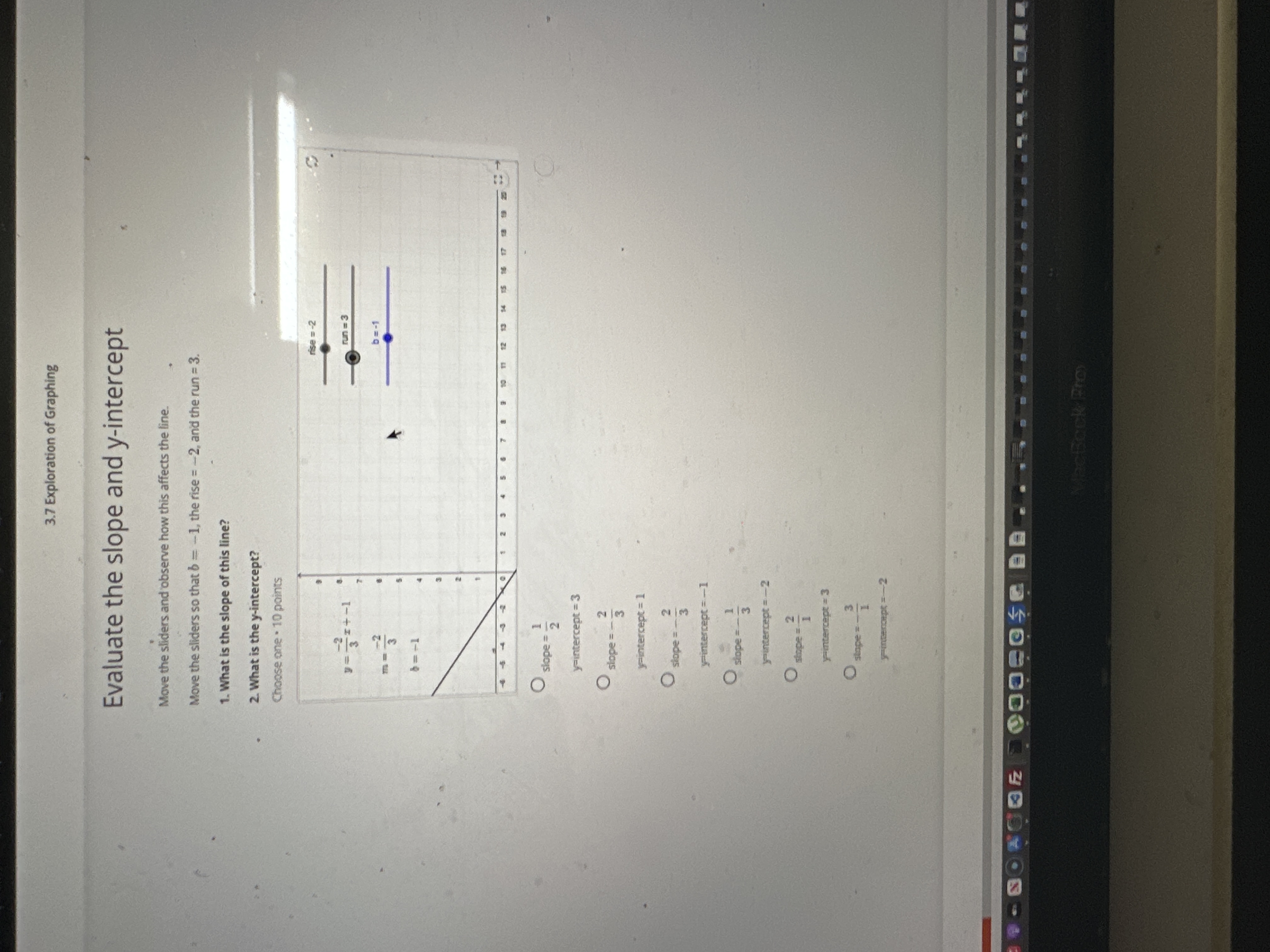 Solved Evaluate the slope and y-intercept Move the sliders | Chegg.com