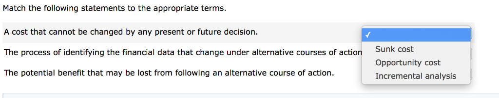 Solved Match the following statements to the appropriate | Chegg.com