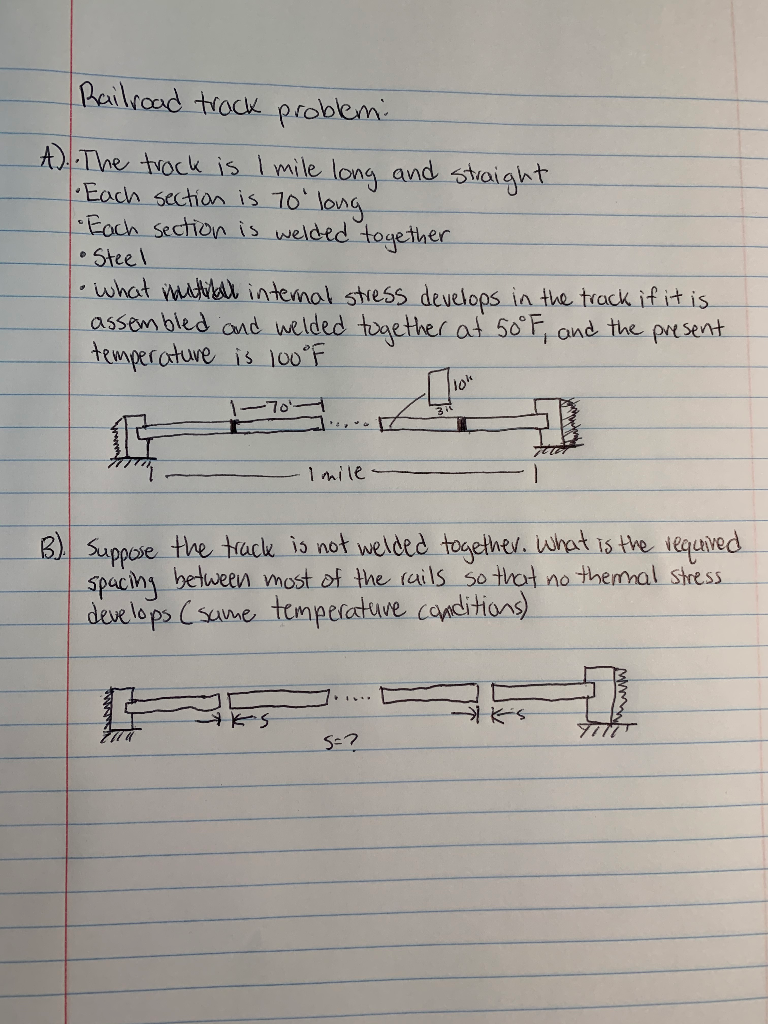 Railroad track problem: A). The track is I mile long | Chegg.com