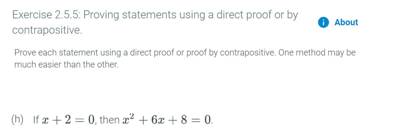 Solved Exercise 2.5.5: Proving statements using a direct | Chegg.com