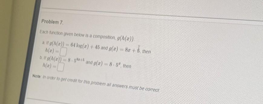 Solved Each function given below is a composition, g(h(x)). | Chegg.com