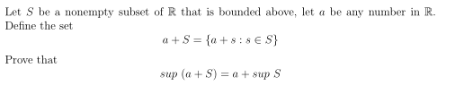 Solved Let S be a nonempty subset of R that is bounded | Chegg.com