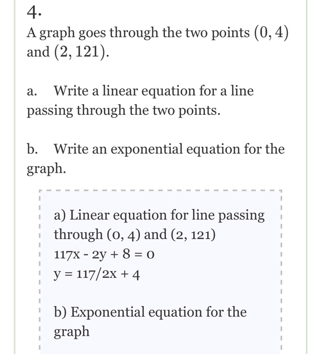 Solved I found the linear but what is the exponetial | Chegg.com