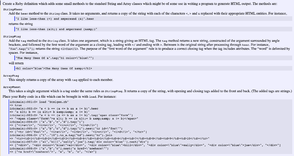 Create a Ruby definition which adds some small | Chegg.com