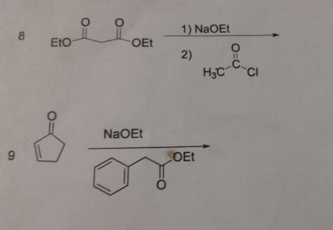 Solved Predict the products of the following reactions 1) | Chegg.com