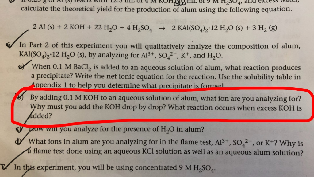 Solved What is the net ionic equation adding KOH drop by | Chegg.com