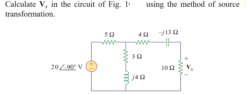 Solved Calculate Vx in the circuit of Fig. 11 using the | Chegg.com