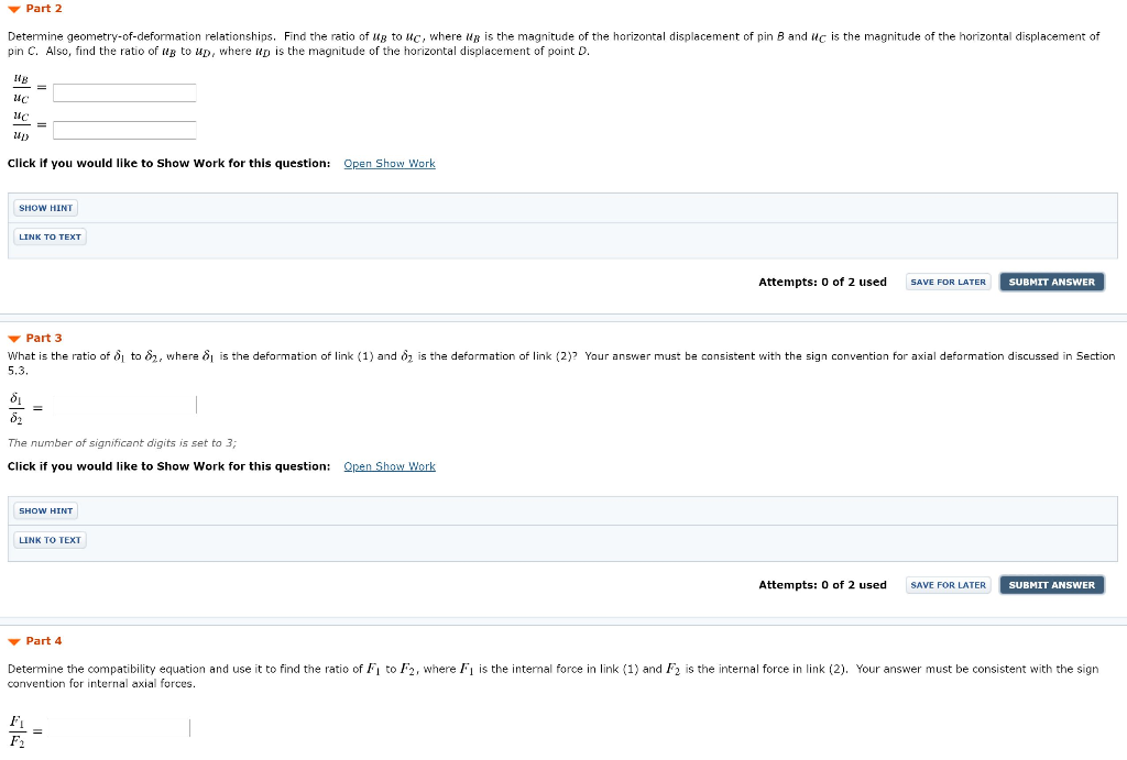 Solved P5.031 (Multistep) Links (1) and (2) support rigid | Chegg.com