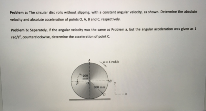 Solved The circular disc rolls without slipping, with a | Chegg.com