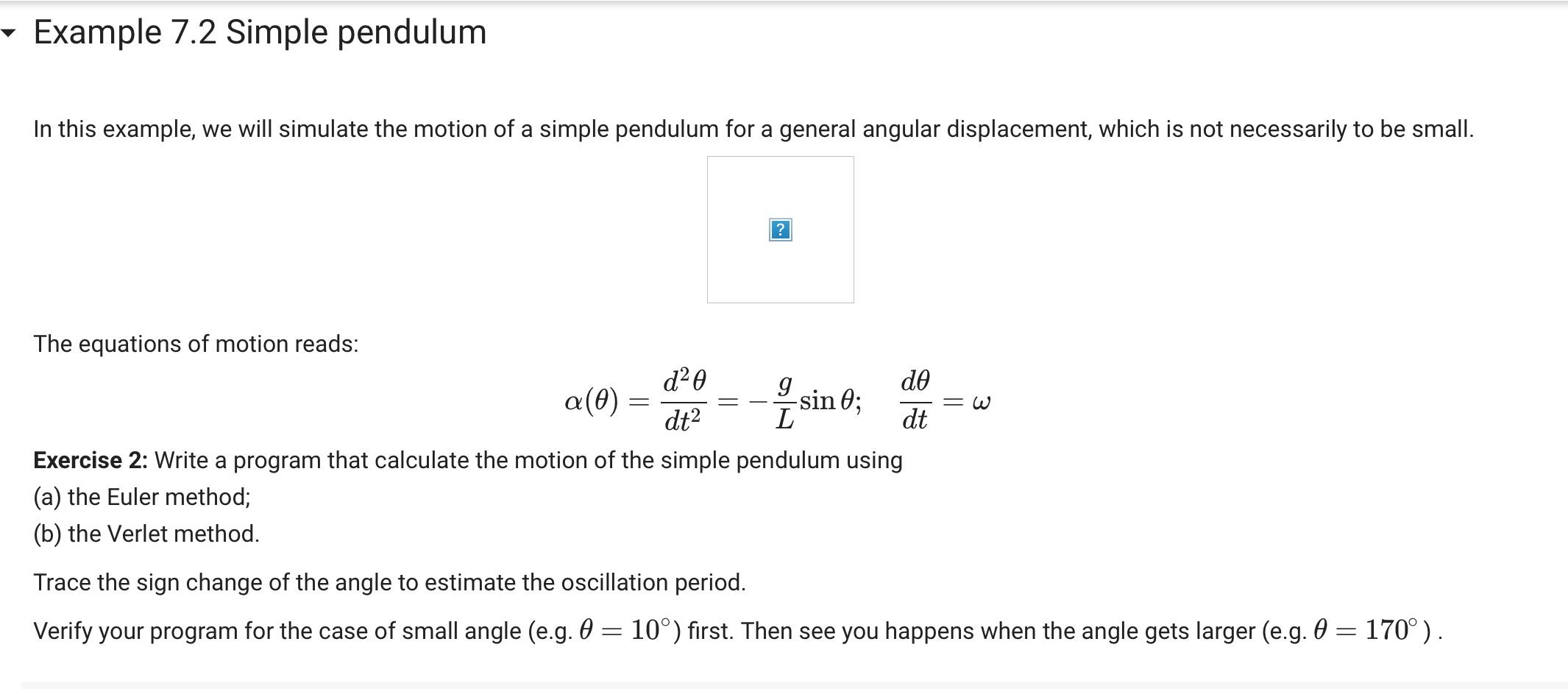 Solved Q2. Simple pendulum [ 25 points] Take the program | Chegg.com
