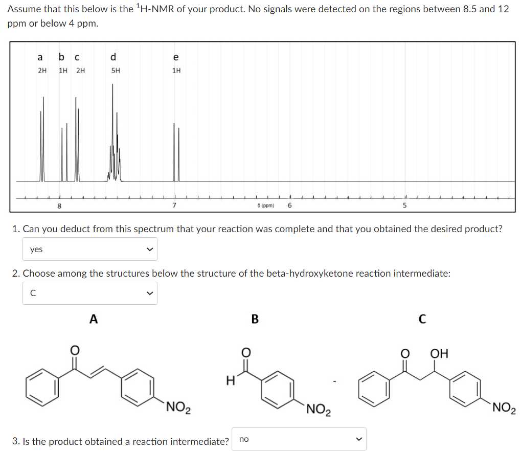 Solved Assume that this below is the 1H−NMR of your product. | Chegg.com