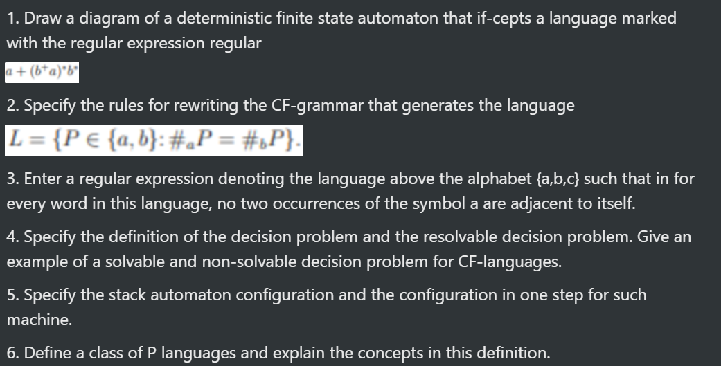 Solved 1. Draw a diagram of a deterministic finite state | Chegg.com