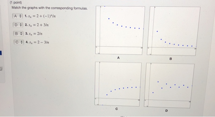 Solved 1 point) Match the graphs with the corresponding | Chegg.com