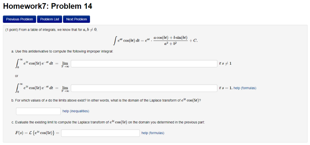 Solved Homework7: Problem 14 Problem List Previous Problem | Chegg.com Solved Homework7: Problem 14 Problem List Previous Problem | Chegg.com