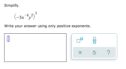 Solved Simplify. (-3x0,2) Write your answer using only | Chegg.com