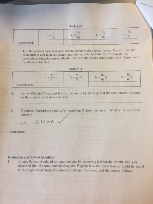 Table 9-3 Ri Ri R4 I (computed) Use the general | Chegg.com