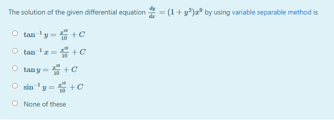 Solved The solution of the given differential equation = (1 | Chegg.com