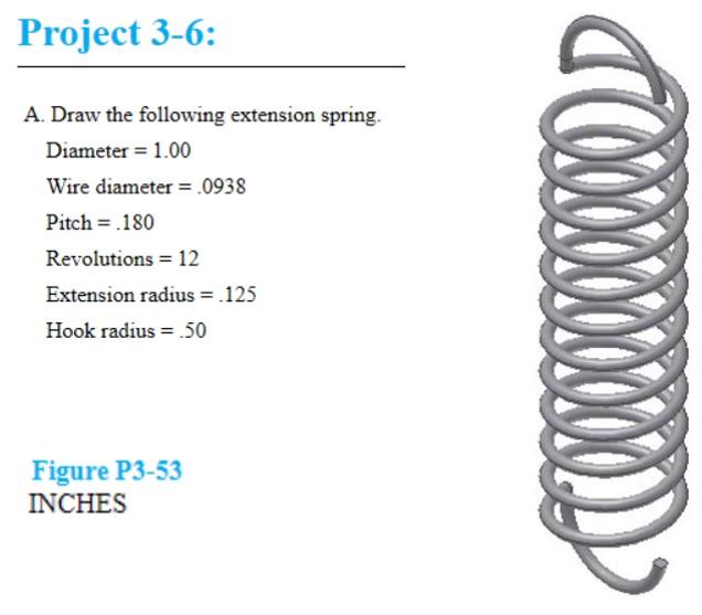 Solved A. Draw the following extension spring. Diameter | Chegg.com