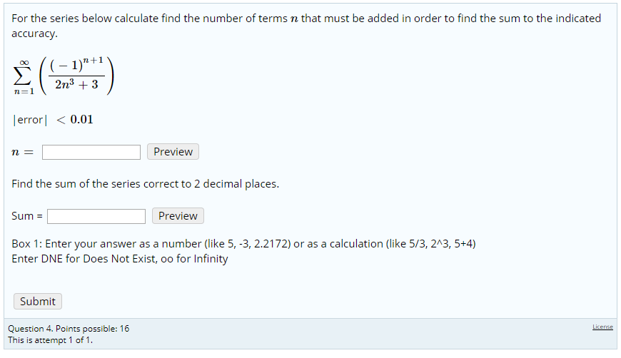 Solved For the series below calculate find the number of | Chegg.com