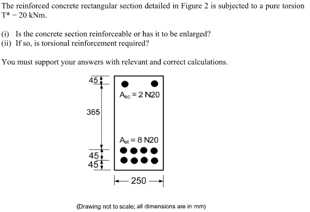 Solved The reinforced concrete rectangular section detailed | Chegg.com