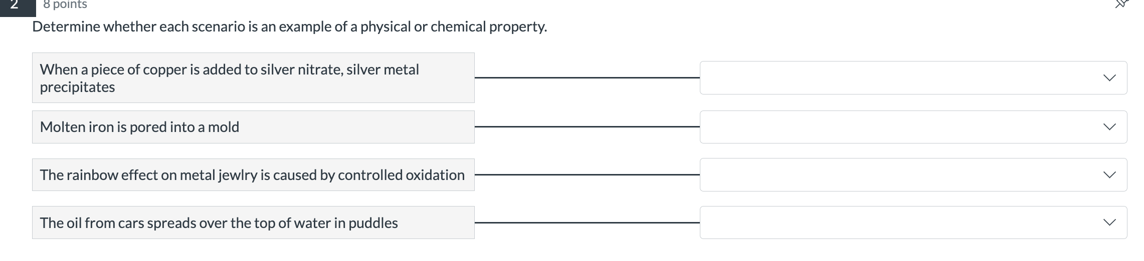 Solved 8 ﻿pointsDetermine whether each scenario is an | Chegg.com