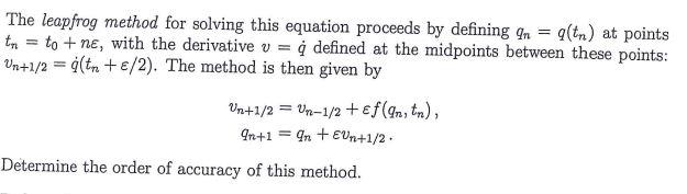 Solved The leapfrog method for solving this equation | Chegg.com